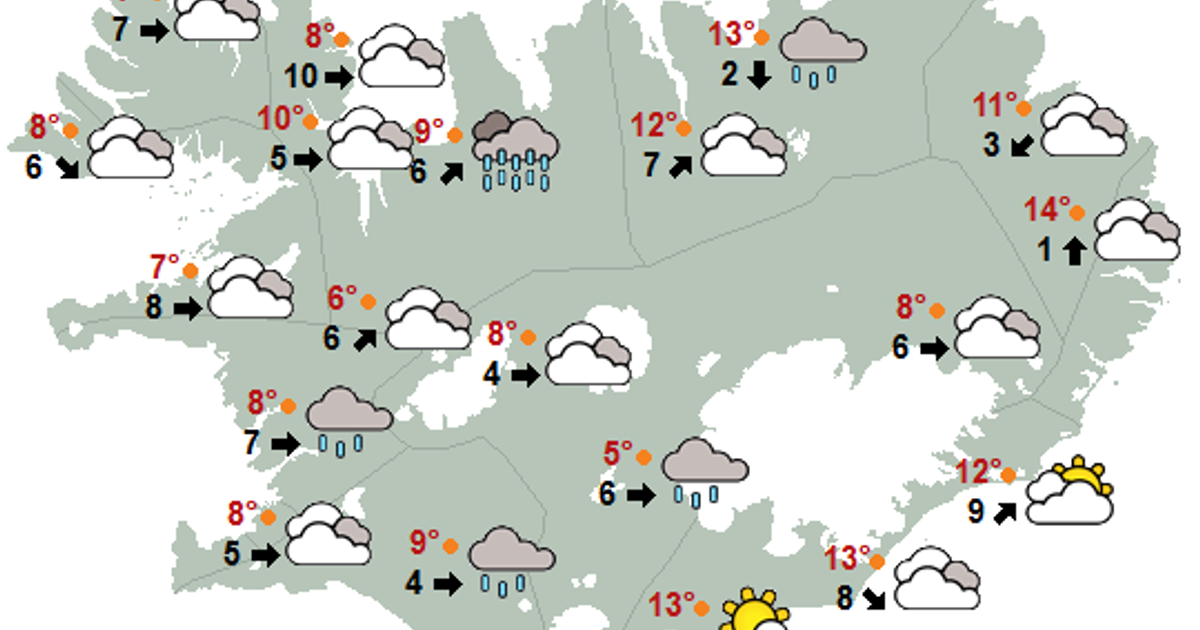 Rain and cooler temperatures across the country - RÚV.is